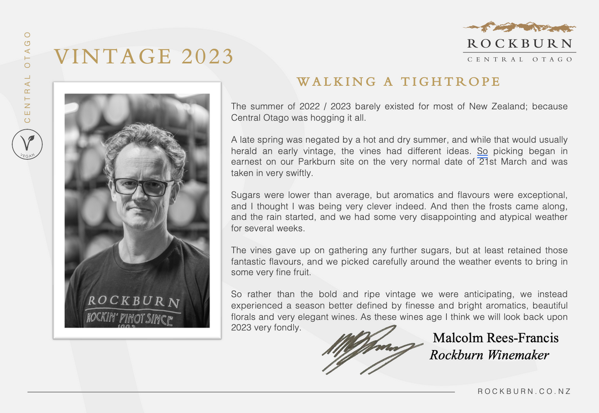 VINTAGE 2023 - WALKING A TIGHTROPE – Rockburn Wines